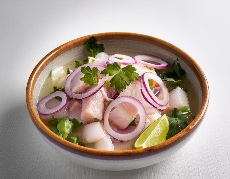 Ceviche Peruvian Raw Fish Dish Stock Photo - Image of traditional ...