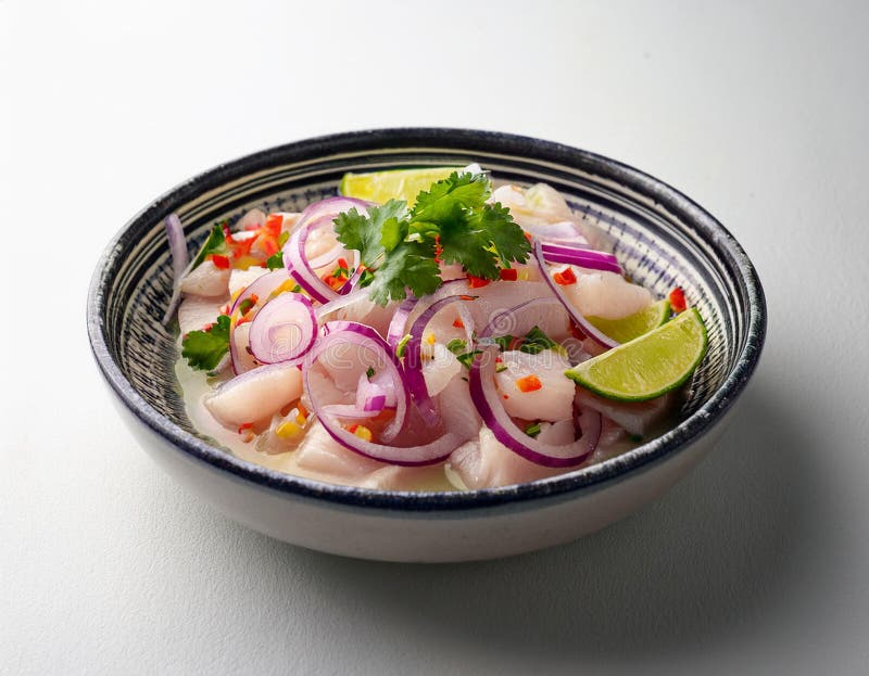 Ceviche Peruvian Raw Fish Dish Stock Photo - Image of traditional, lime ...