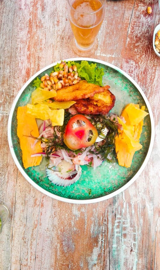 Ceviche, Traditional Food of Peru Stock Photo - Image of close, cancha ...