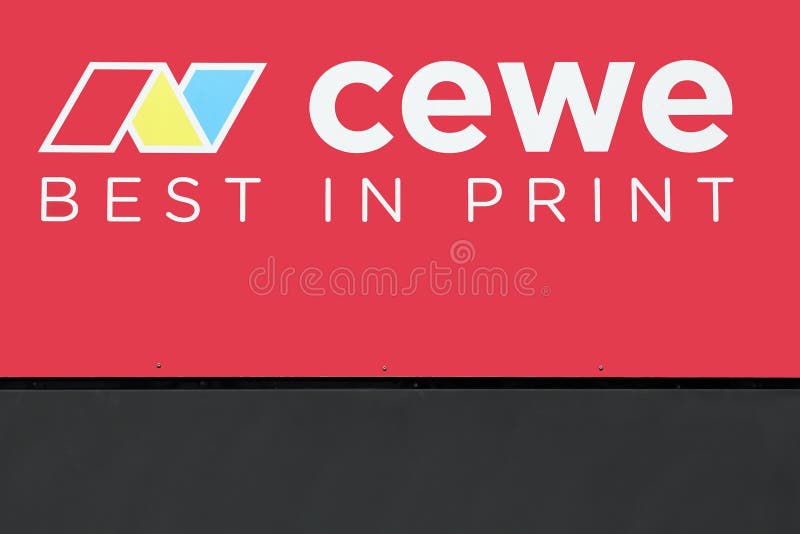 Cewe logo on a wall editorial stock image. Image of europe - 190643649