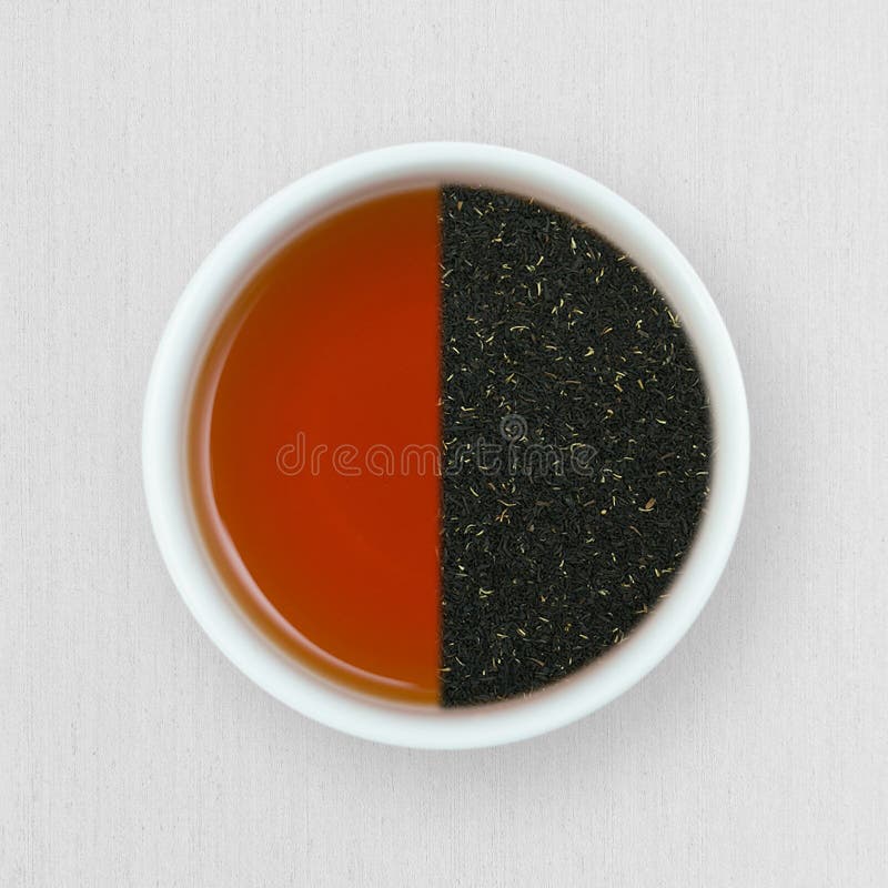 Ceylon Tea Cup on a Wooden Board Stock Photo - Image of leaves, wooden ...