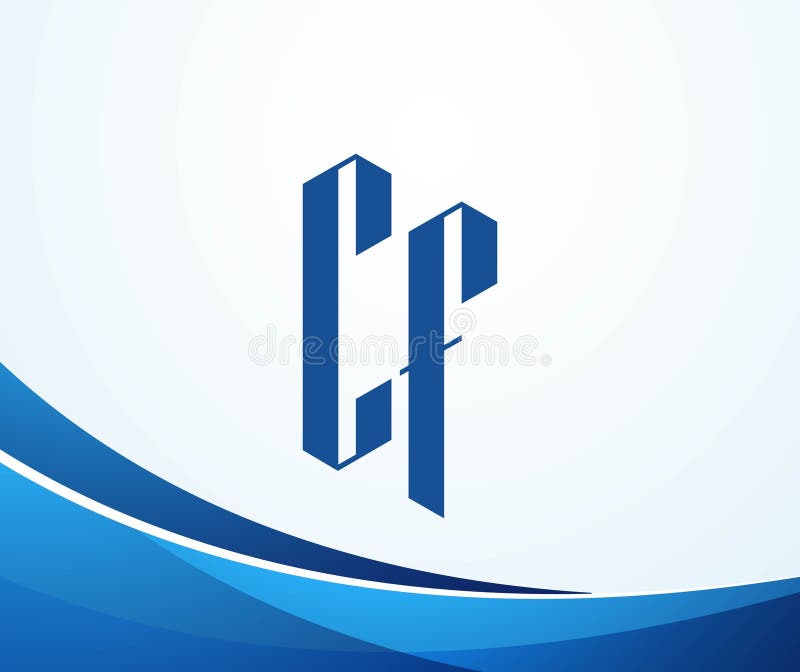 CF Alphabet Letter Logo Design Template Elements Stock Vector ...