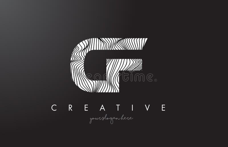 CF C F Letter Logo with Zebra Lines Texture Design Vector. Stock Vector ...