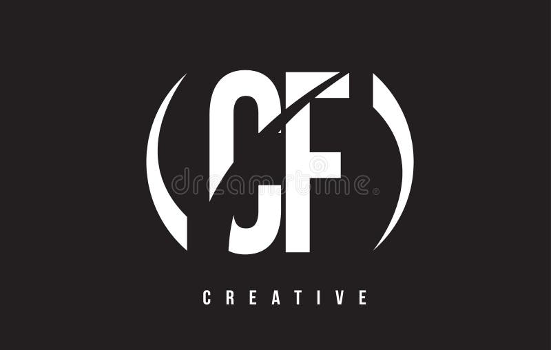 CF C F White Letter Logo Design with Black Background. Stock Vector ...