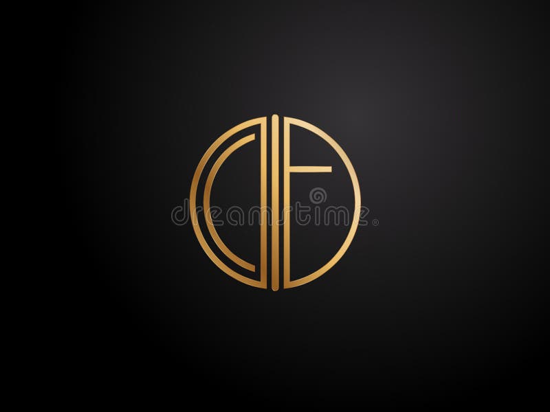 CF Initial Circle Shape Gold Color Later Logo Design Stock Vector ...