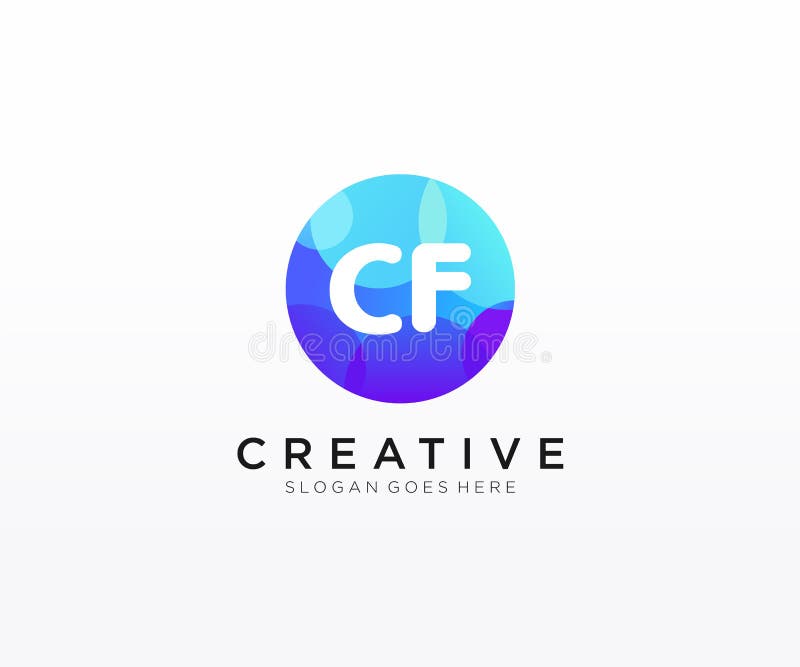 CF Initial Logo with Colorful Circle Template Vector Stock Vector ...