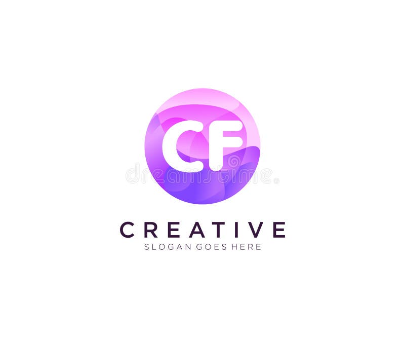 CF Initial Logo with Colorful Circle Template Vector Stock Vector ...