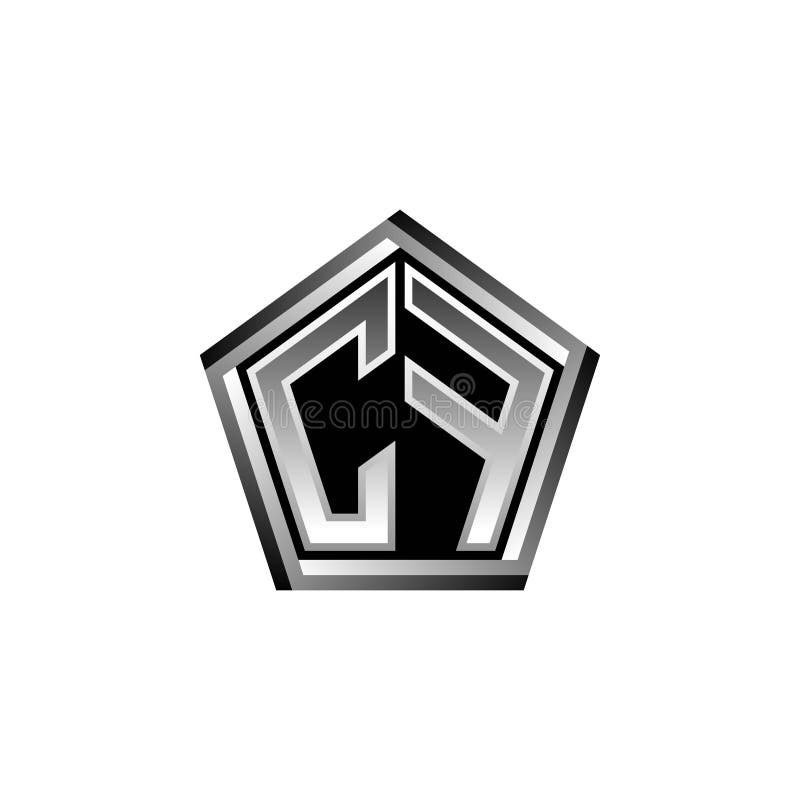 CF Logo Monogram Silver Geometric Modern Design Stock Vector ...