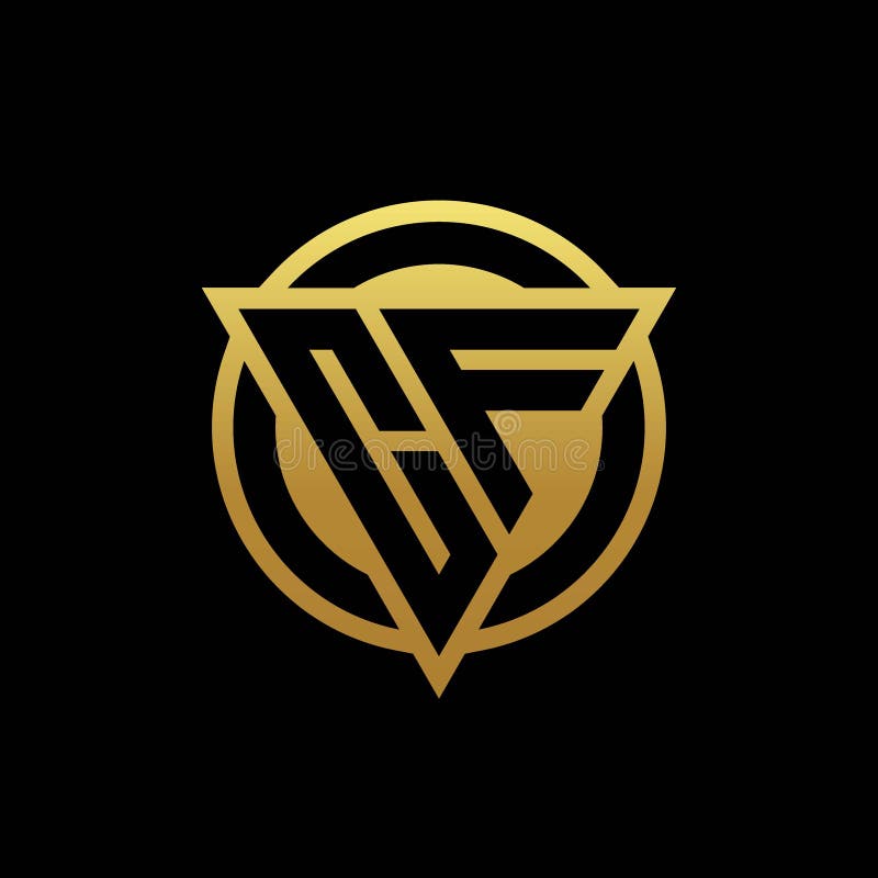 CF Logo Monogram with Triangle Shape and Circle Rounded Isolated on ...