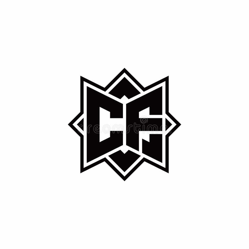 CF Monogram Logo with Square Rotate Style Outline Stock Vector ...