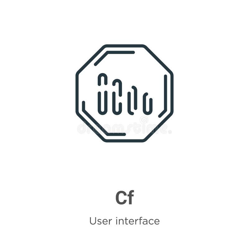 Cf Outline Vector Icon. Thin Line Black Cf Icon, Flat Vector Simple ...