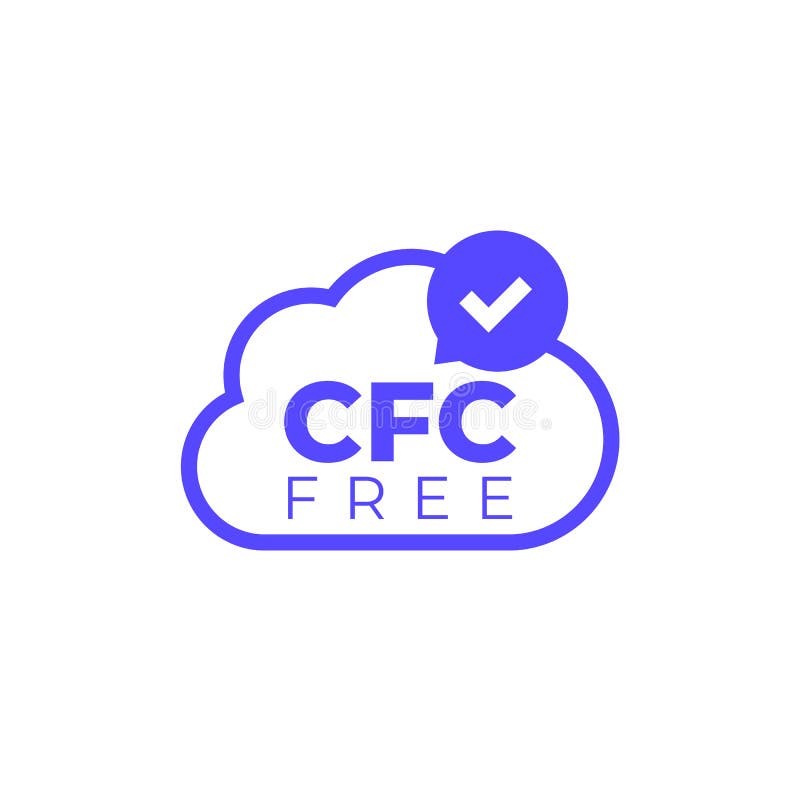 CFC free icon with cloud stock vector. Illustration of ozone - 256952084