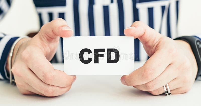 CFD - Contract for Difference. Woman Holding a Card with a Message Text ...