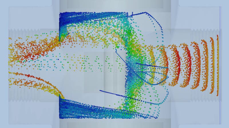 CFD Simulation - Pipeline Branches Airflow Simulation Stock Video ...