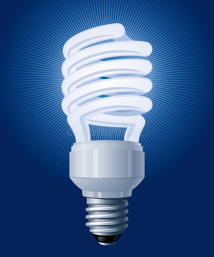 Compact Fluorescent Bulb stock illustration. Illustration of ...
