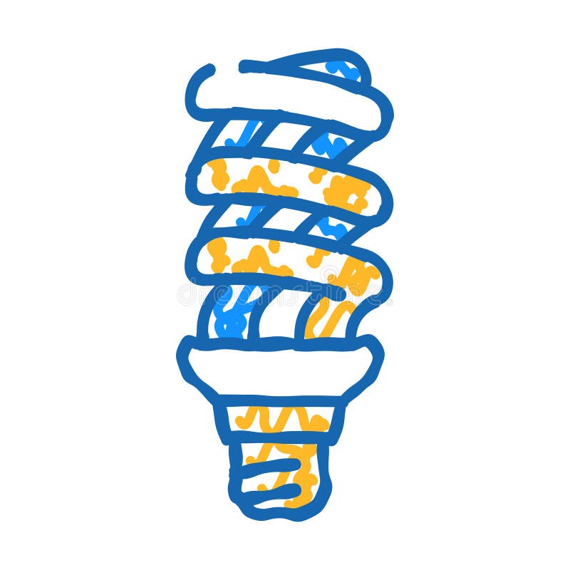 Cfl Light Bulb Icon Doodle Illustration Stock Vector - Illustration of ...