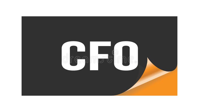 CFO Text Written on Black Orange Sticker Stock Illustration ...