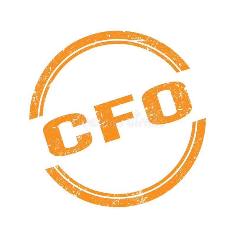 CFO Text Written on Orange Grungy Round Stamp Stock Illustration ...