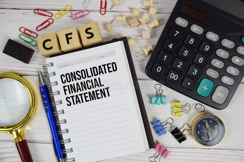 Cfs Consolidated Financial Statement Acronym Notepad Business Concept ...