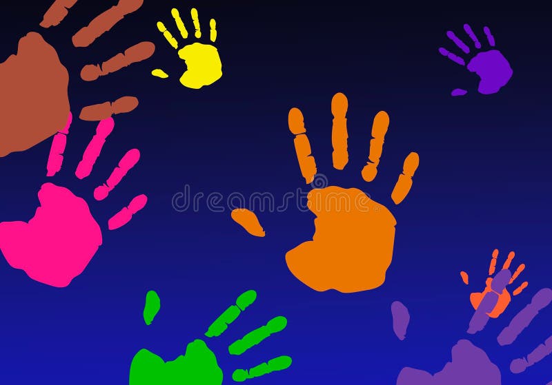 Cg Abstract Non-ai Colourful Hand Print Illustration Stock Illustration ...