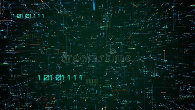 Sophisticated CG Animation with Binary Code Stock Footage - Video of ...