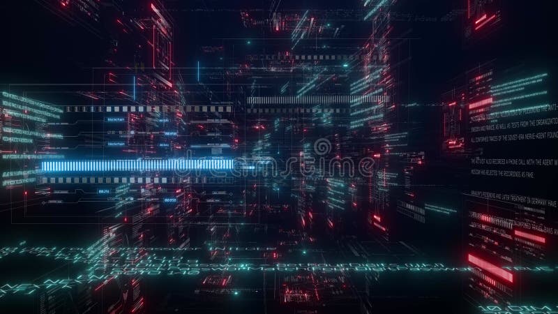 Modern CG Animation with HUD Stock Footage - Video of futuristic ...
