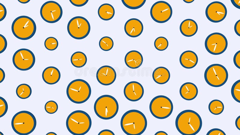 CG of Orange Clocks Running with Different Time. Isolated on White. 4K ...