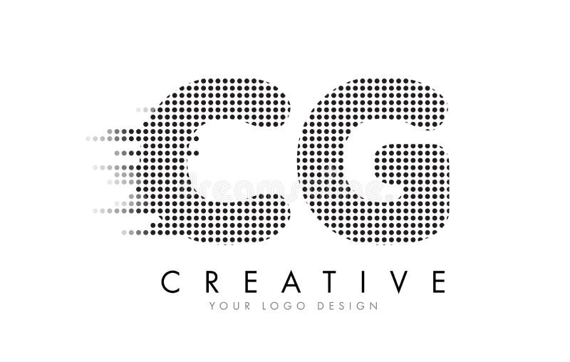 CG C G Letter Logo with Black Dots and Trails. Stock Vector ...