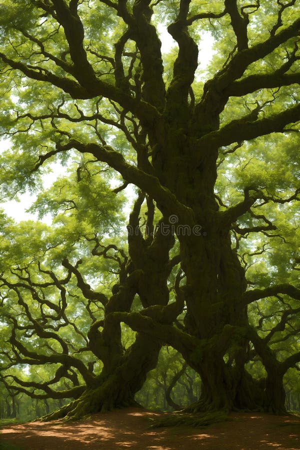 CG Hyper Realistic Style Two Giant Twisted Tree in the Forest Created ...