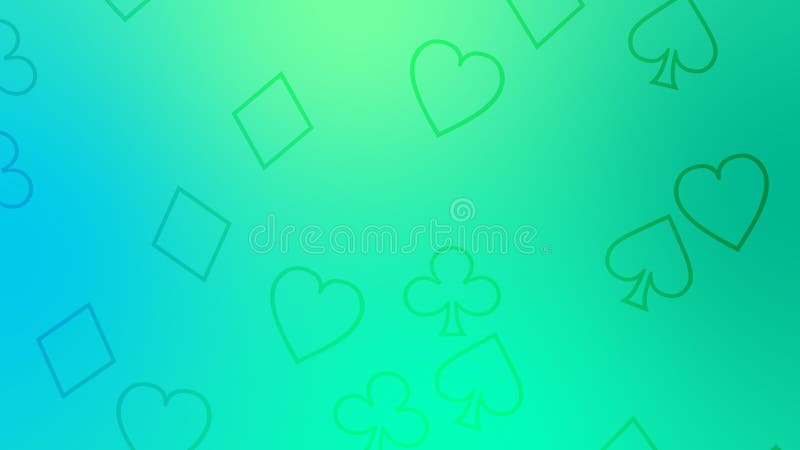 CG Image of Green and Cyan Background Including Playing Cards Shaped ...