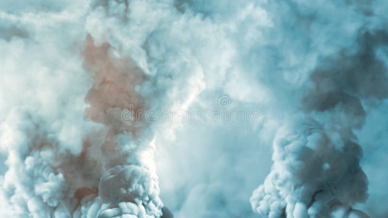 Dense Colorful Smoking Background, Cg Industrial 3D Rendering Stock ...