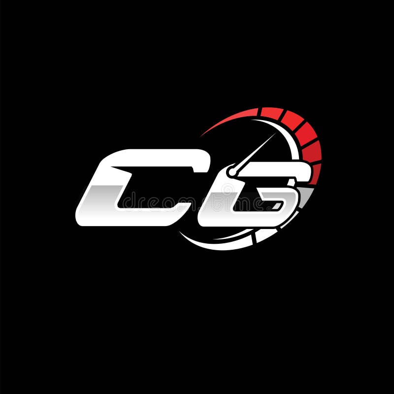 CG Logo Letter Speed Meter Racing Style Stock Vector - Illustration of ...