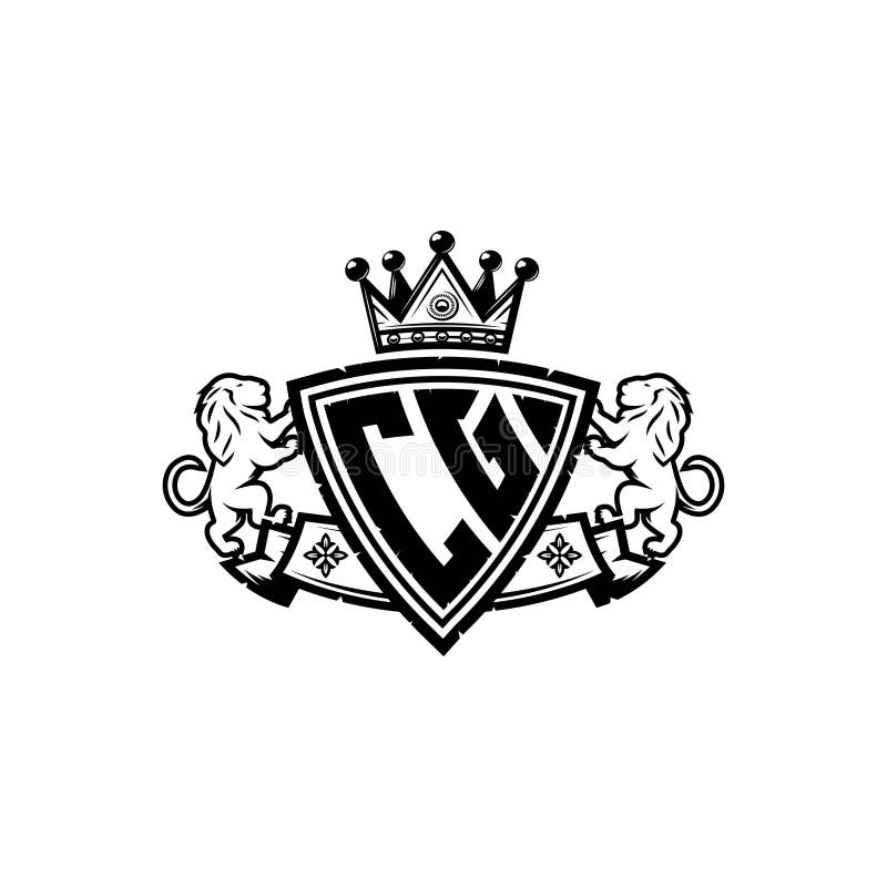 CG Logo Monogram Shield Crown Luxury Design Stock Vector - Illustration ...