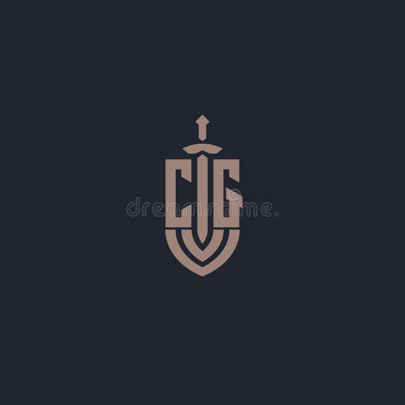 CG Logo Monogram with Sword and Shield Style Design Template Stock ...
