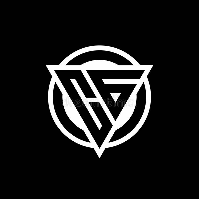 CG Logo with Negative Space Triangle Shape and Circle Rounded Stock ...