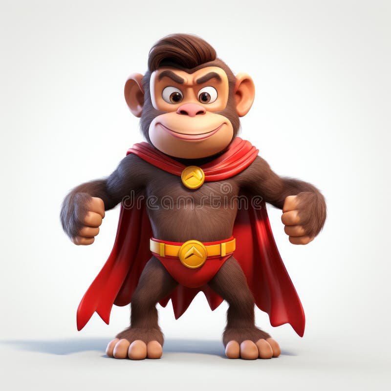 Cg Monkey with Red Cape: Realistic and Vibrant Superhero Renderings ...