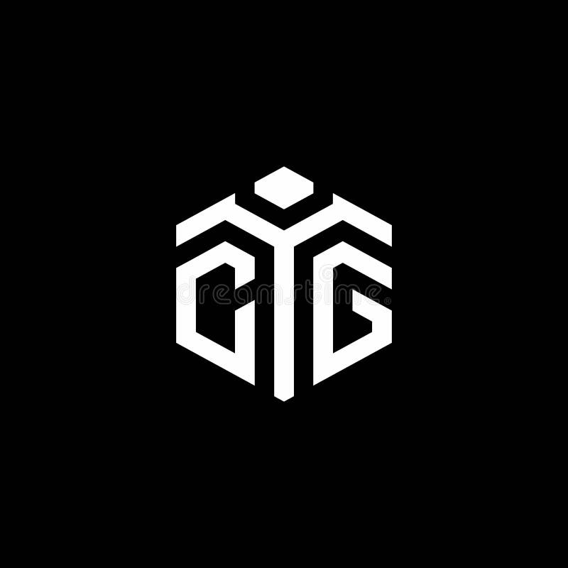 CG Monogram Logo with Abstract Hexagon Style Design Template Stock ...