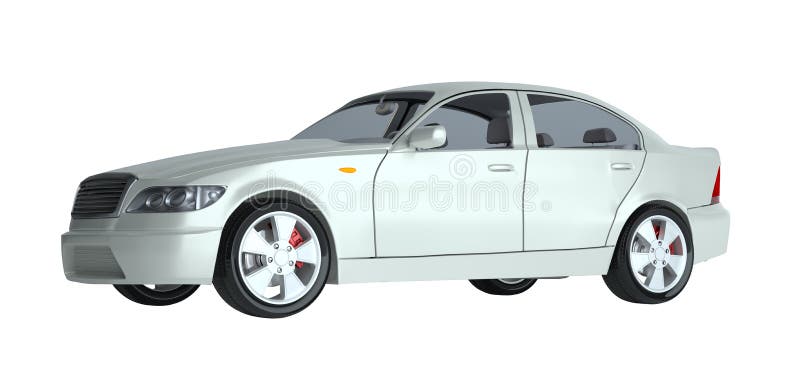 A CG Render of a Generic Luxury Sedan Stock Illustration - Illustration ...