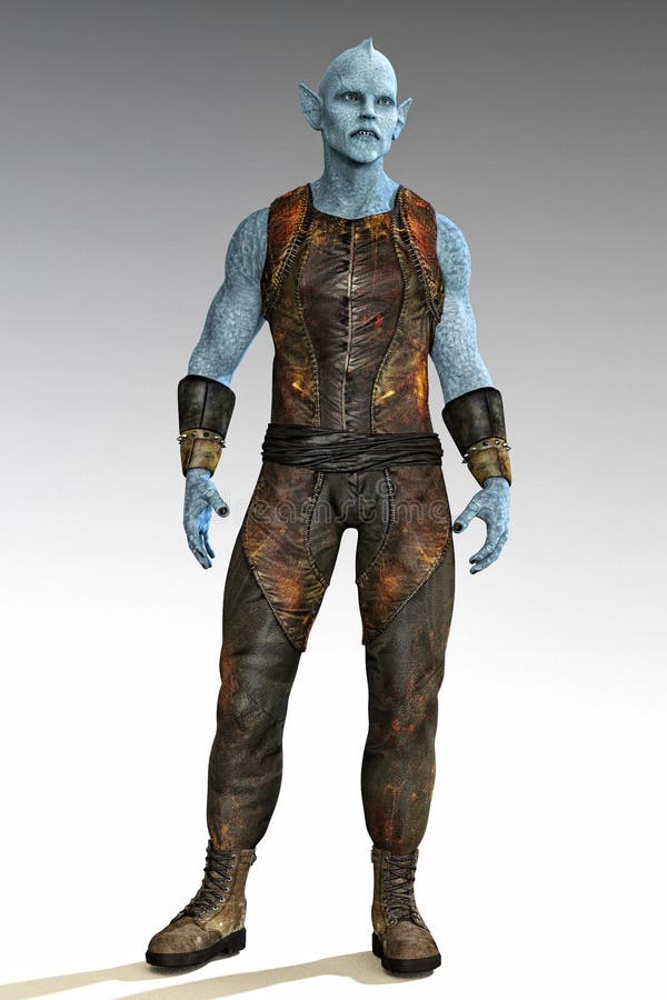 Full Figure Render of an Alien Male Stock Illustration - Illustration ...