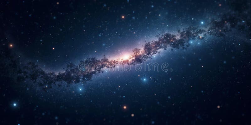 Background of the Milky Way Galaxy with Bright Core and Dense Star ...