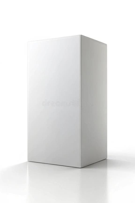 CGI 3d Empty White Box Mock-up on White Background Works with Design ...