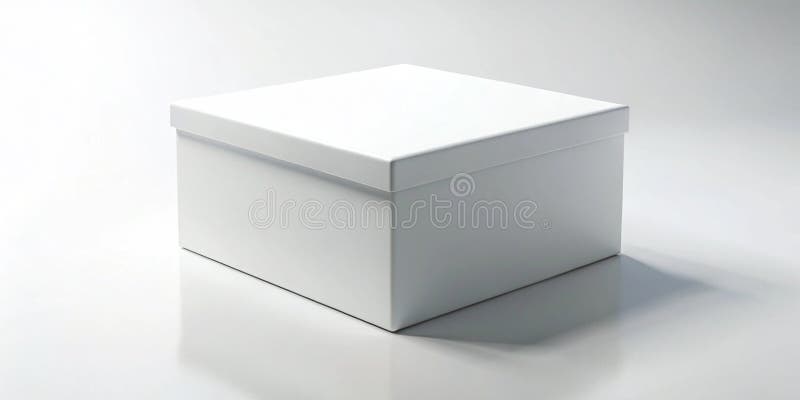 CGI 3d Empty White Box Mock-up on White Background Works with Design ...