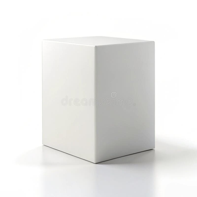 CGI 3d Empty White Box Mock-up on White Background Works with Design ...