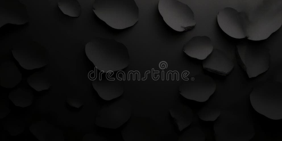 Dark Monochromatic Image Displaying Overlapping, Irregularly Shaped ...