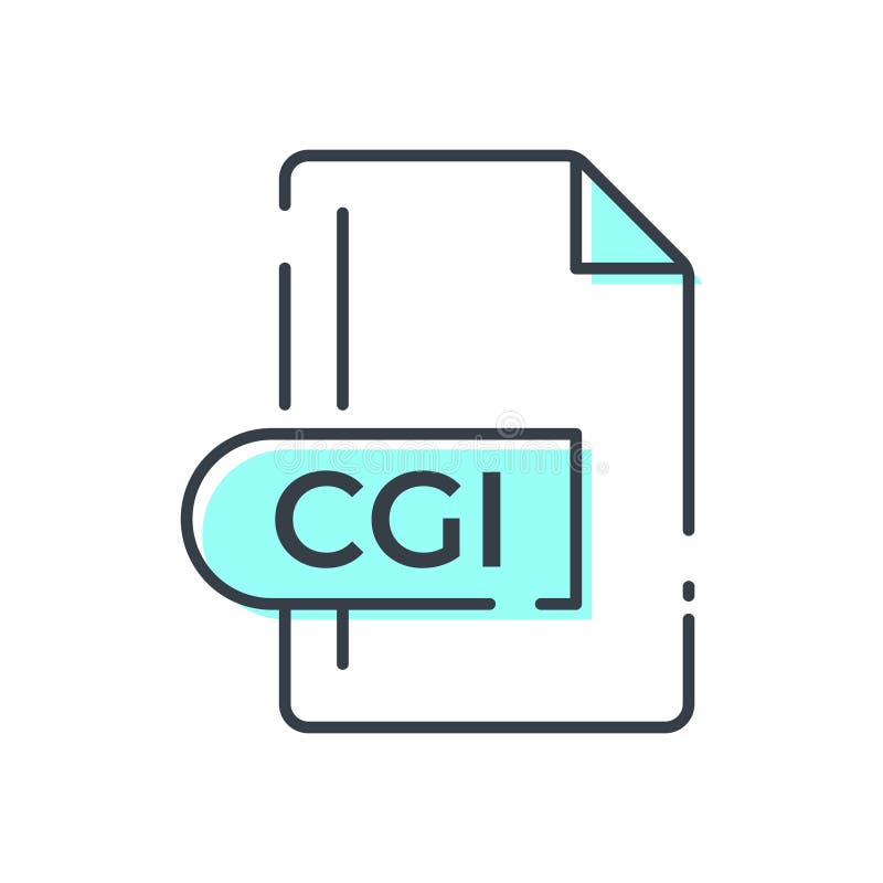 CGI File Format Icon. CGI Extension Line Icon Stock Vector ...