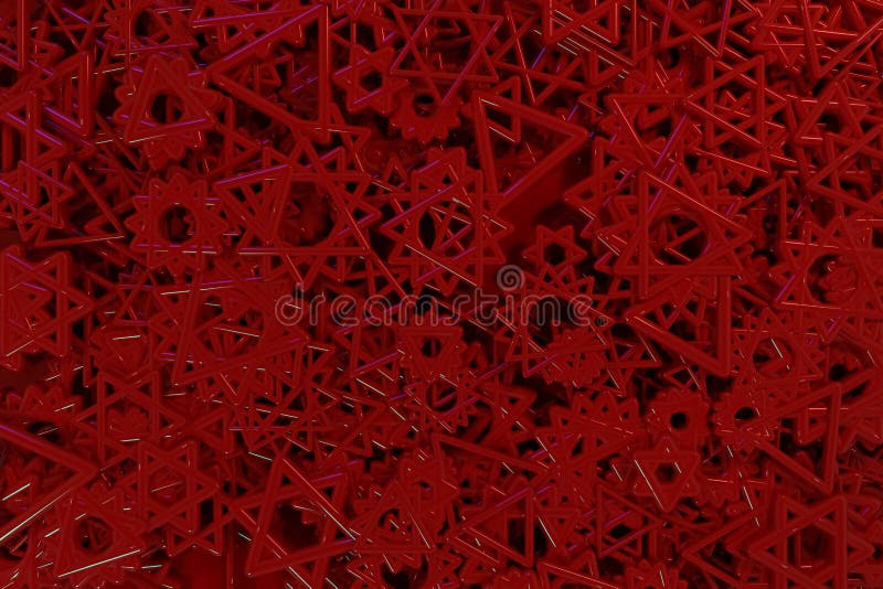 CGI Geometric, Bunch of Triangle & Star, View from Top for Design ...