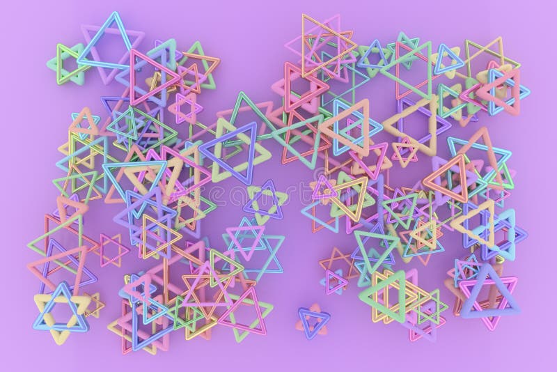 CGI Geometric, Bunch of Triangle & Star, View from Top for Design ...