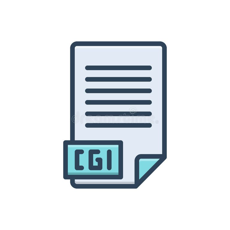 Color Illustration Icon for Cgi, Doc and Document Stock Illustration ...