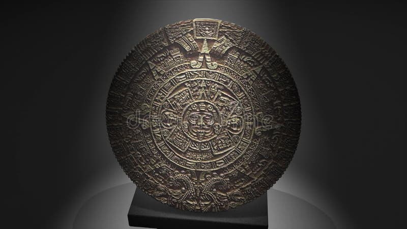 3D Animation Maya Calendar Over a Pillar, Ancient. Stock Video - Video ...