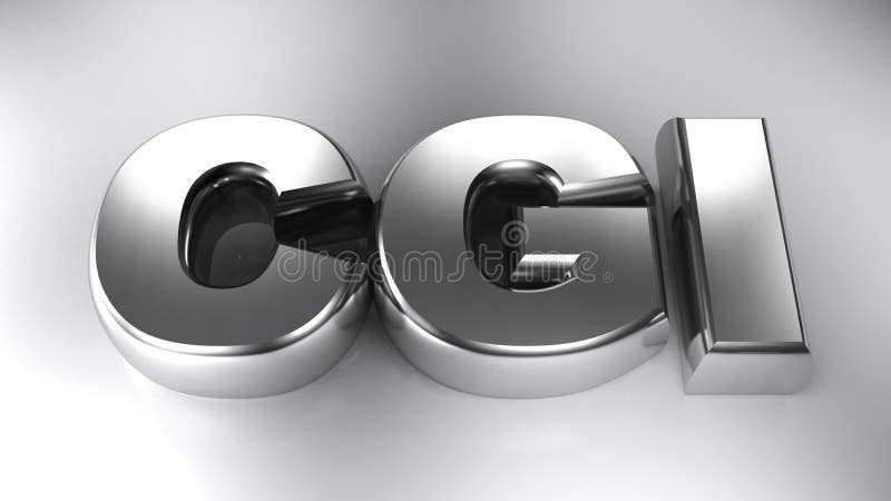 CGI Metallic Write on White Surface - 3D Rendering Stock Illustration ...